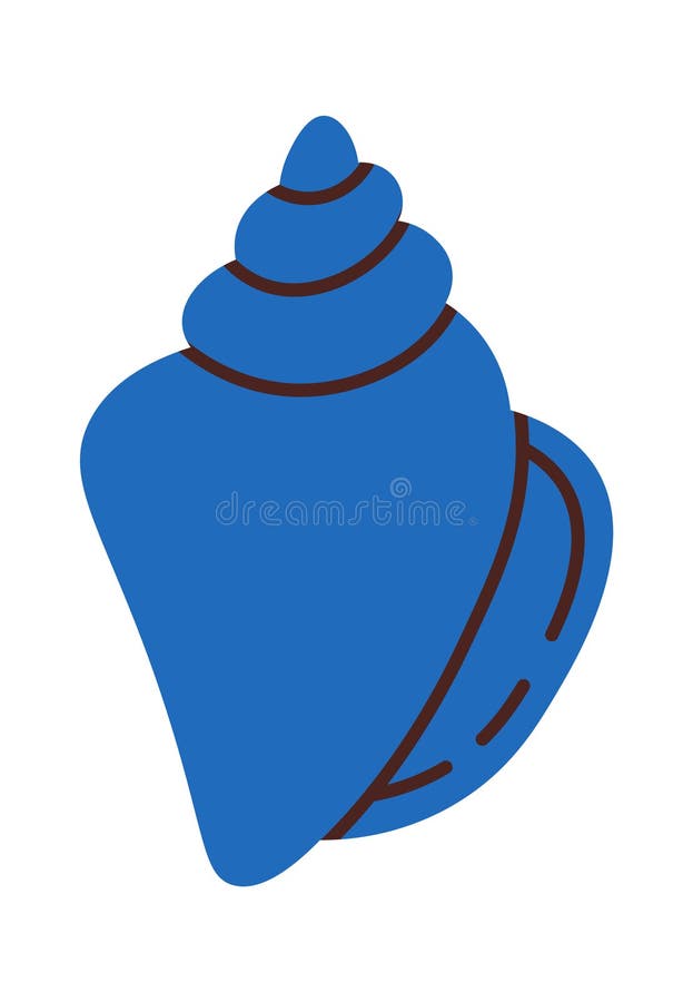 Flat Seashell Icon stock vector. Illustration of marine - 272816459