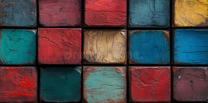 Flat Sections of Vivid Primary Colors with Clean-cut Borders, Perfect ...