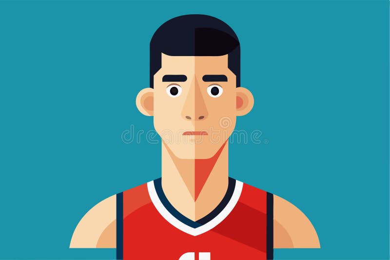 A Flat, Semi-realistic Illustration of a Customizable Basketball Player ...
