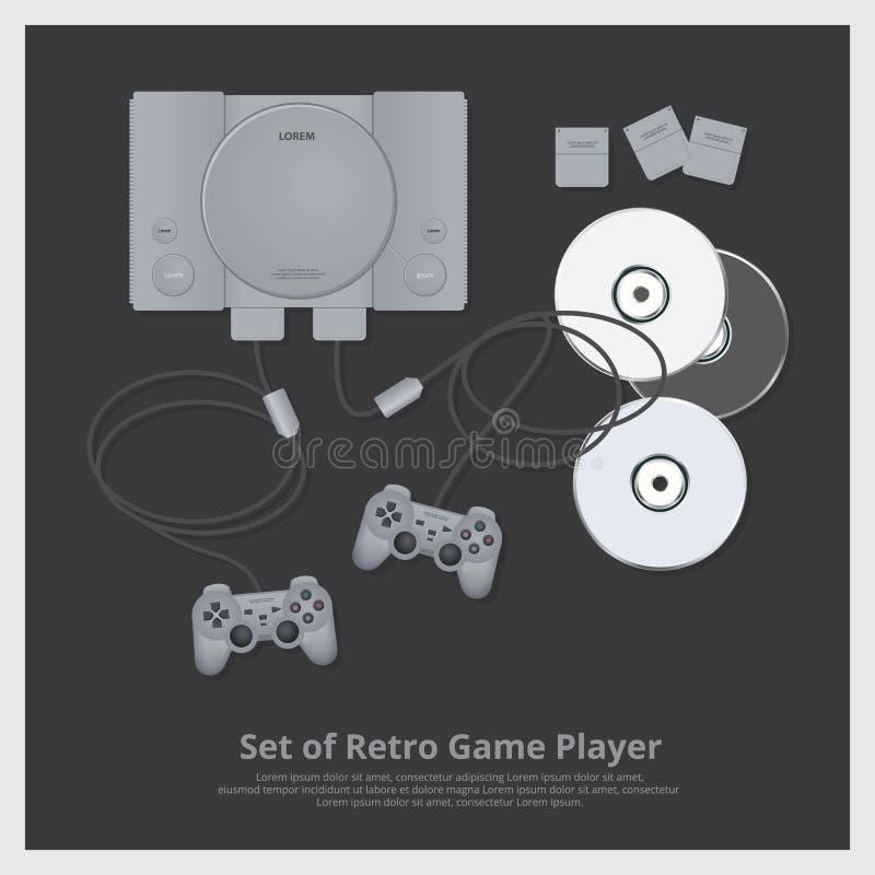 Flat Set of Retro Game Player and Accessories Stock Vector ...
