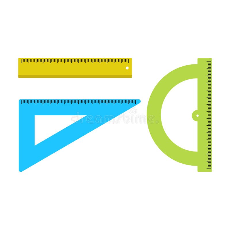 Flat set of rulers stock vector. Illustration of geometric - 218533018