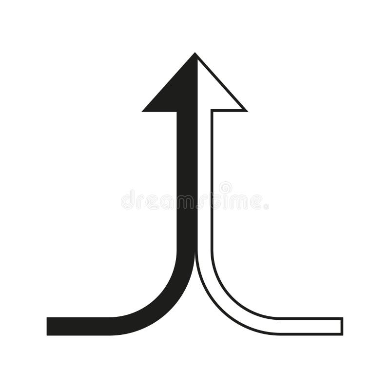 Flat Set with Two Arrows in One. Teamwork Concept. Vector Illustration ...