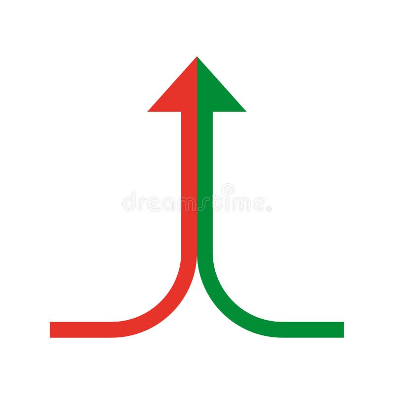 Flat Set with Two Arrows in One. Teamwork Concept. Vector Illustration ...