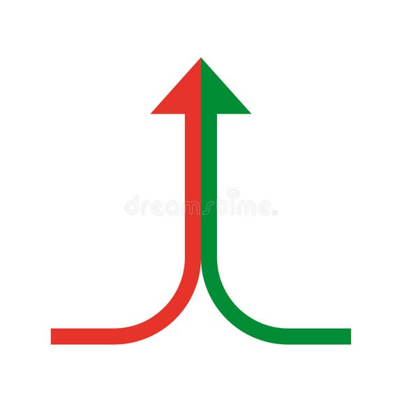 Flat Set with Two Arrows in One. Teamwork Concept. Vector Illustration ...