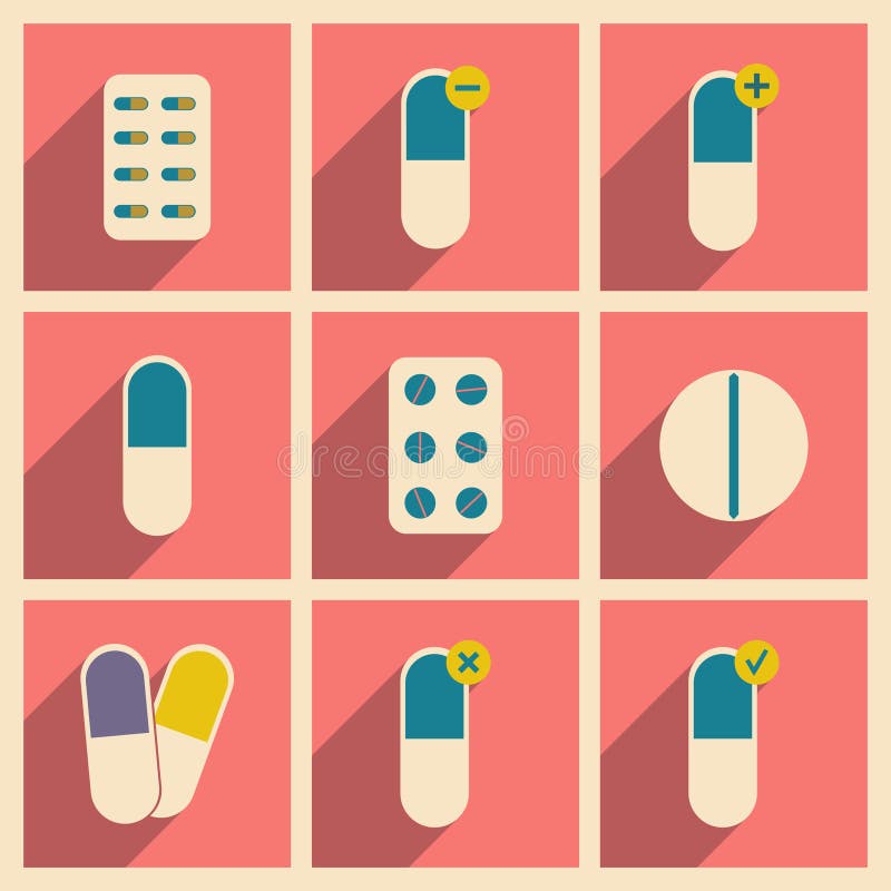 Flat with Shadow Concept and Mobile Application Pharmaceutical Drugs ...