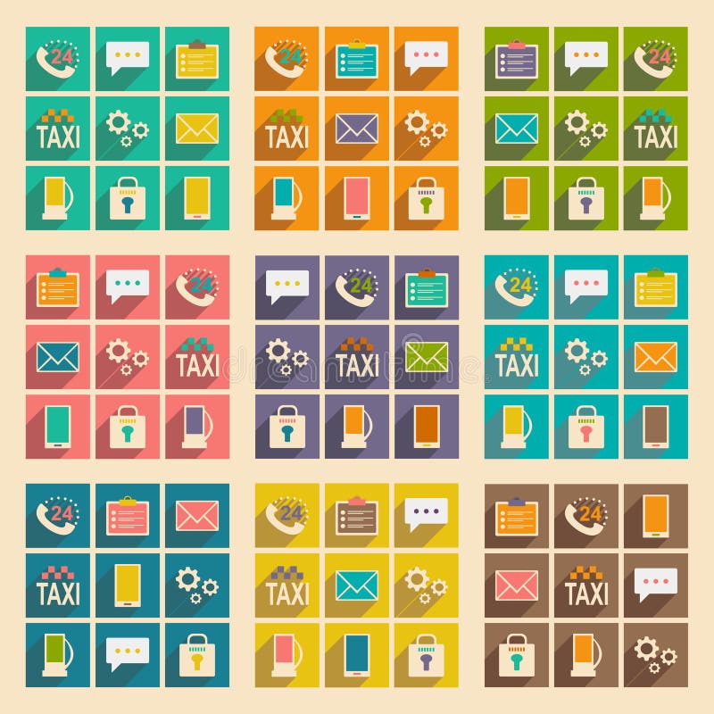 Flat with Shadow Concept and Mobile Application Stock Vector ...