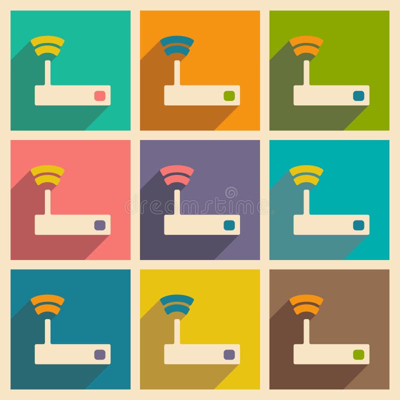 Flat with Shadow Icon and Mobile Applacation Wifi Stock Vector ...