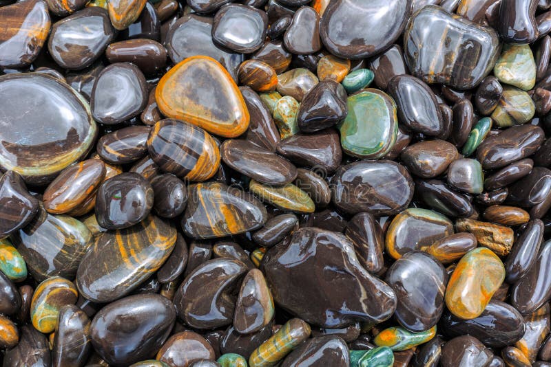 Flat Shiny Stones on the Beach. Stock Image - Image of pattern ...