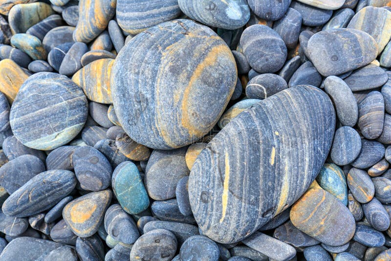 Flat Shiny Stones on the Beach. Stock Image - Image of pattern ...
