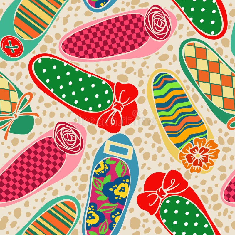 Flat shoes vector pattern stock vector. Illustration of colorful ...