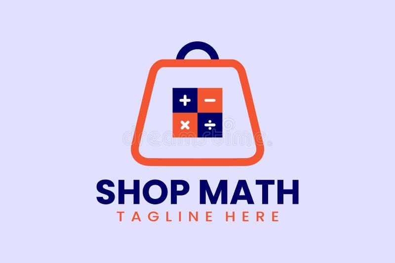 Flat Shop Mathematics Logo Template Vector Design Stock Vector ...