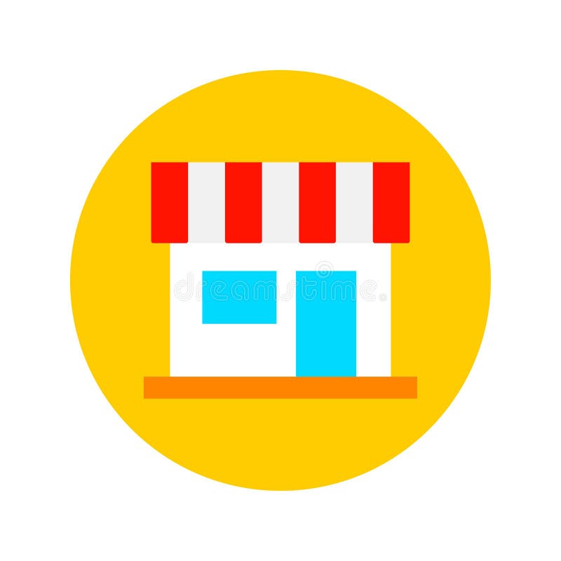 Flat Shopping Store Circle Icon. Vector Illustration of Shop Object ...