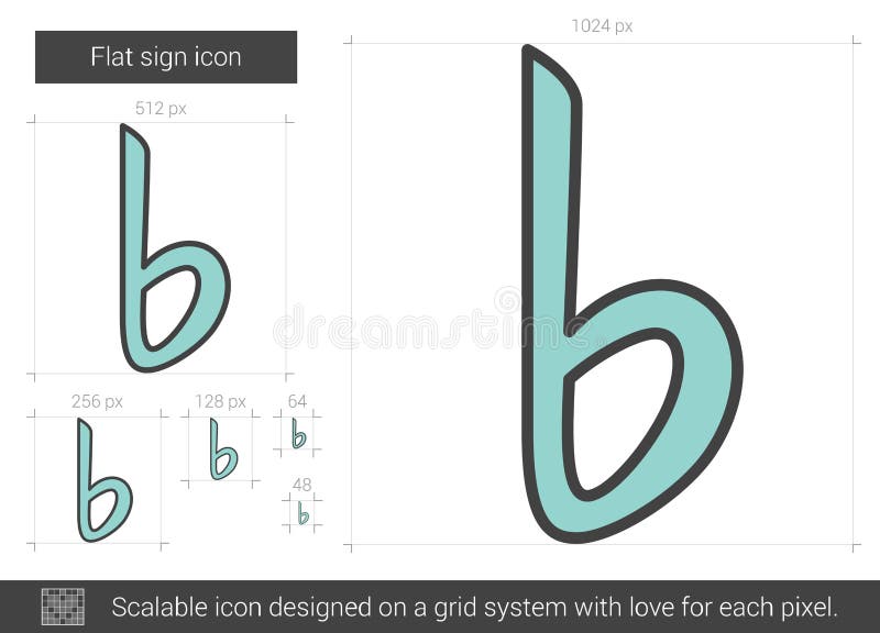 Flat sign line icon. stock vector. Illustration of background - 81066573