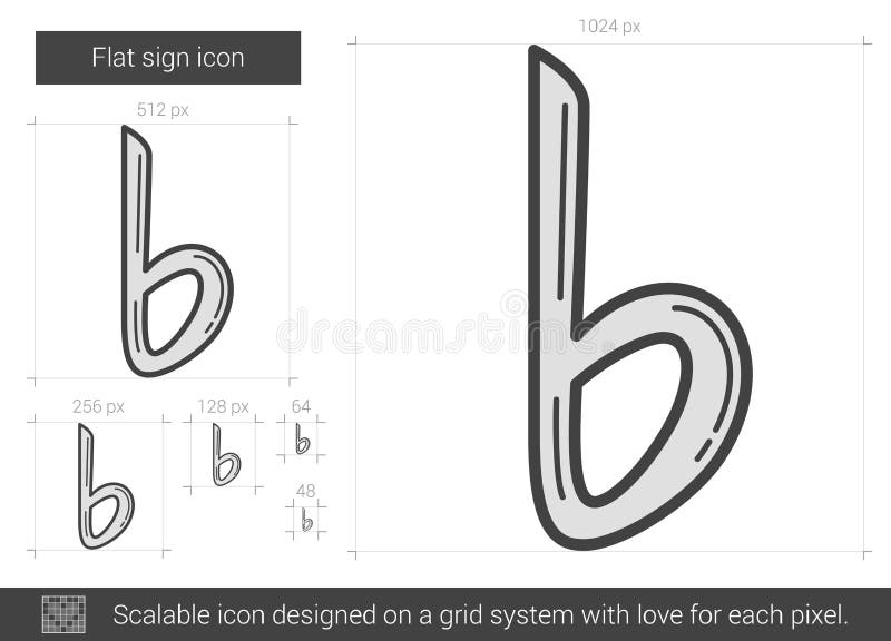 Flat sign line icon. stock vector. Illustration of composing - 83305218