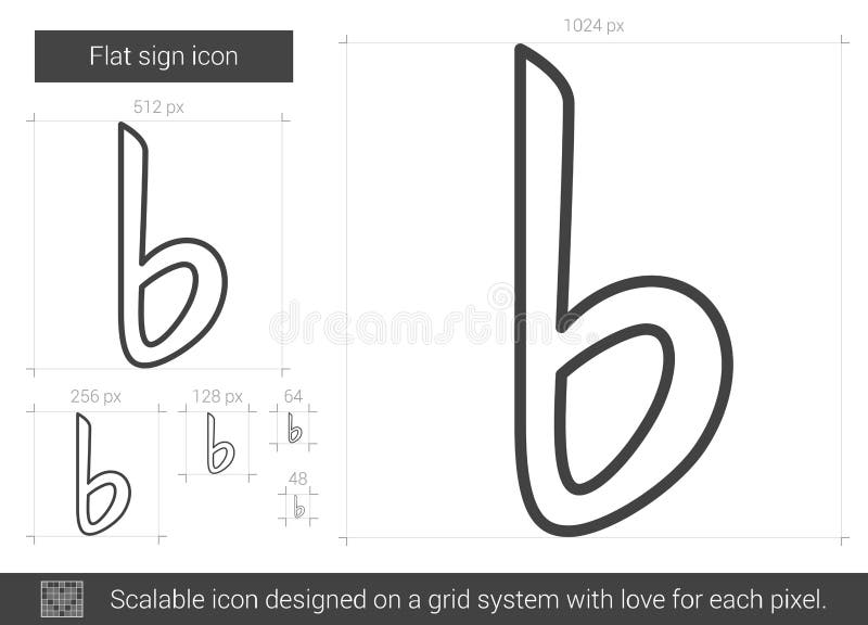 Flat sign line icon. stock vector. Illustration of element - 94420021