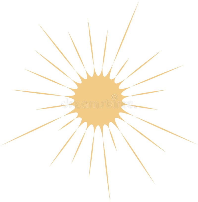 Flat Sign-sun with Divergent Rays. Stock Vector - Illustration of heat ...