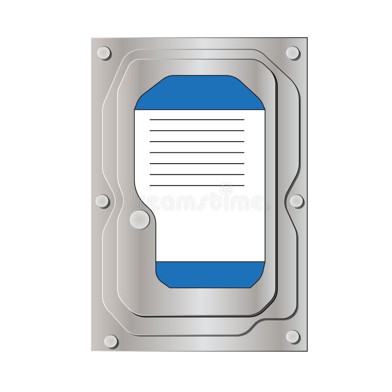 Flat Silver and Blue Hard Disk for Computer Stock Vector - Illustration ...