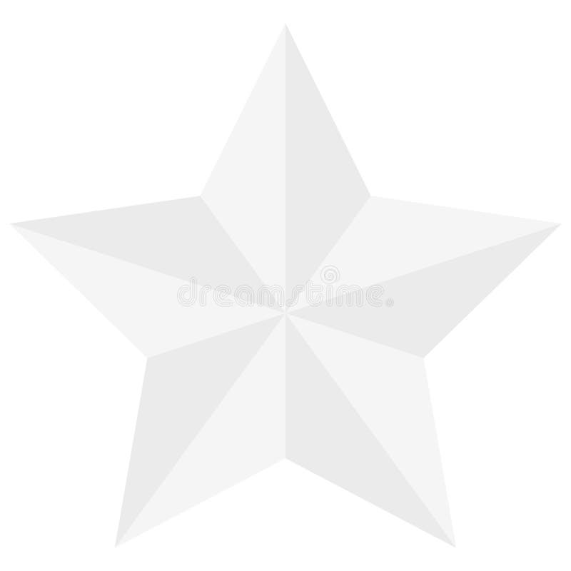 Flat Silver 5 Star Rating Icon Isolated on a White Background Stock ...