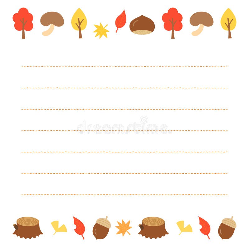 Flat and Simple Autumn Notepad Stock Illustration - Illustration of ...