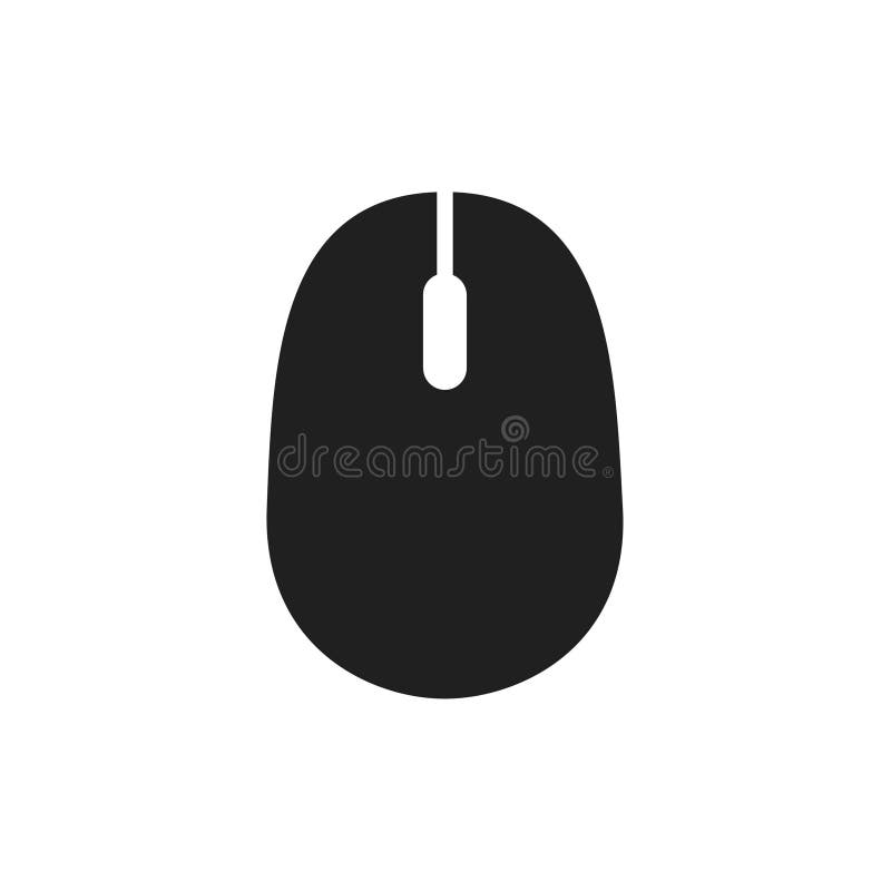 Flat Simple Black Mice Mouse Icon on Background Stock Vector ...
