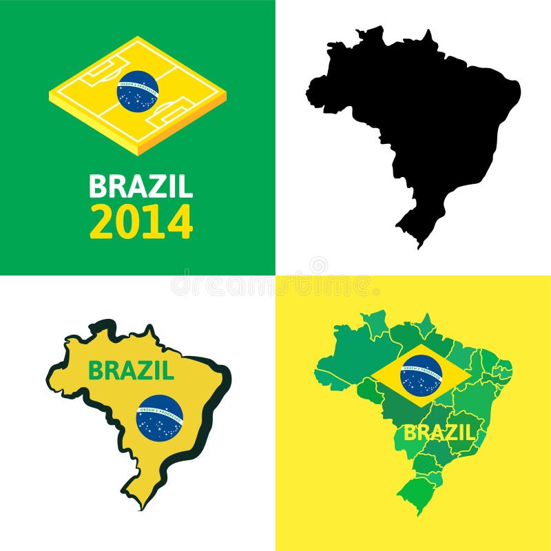 Flat simple Brazil map stock vector. Illustration of brazilian - 40957222