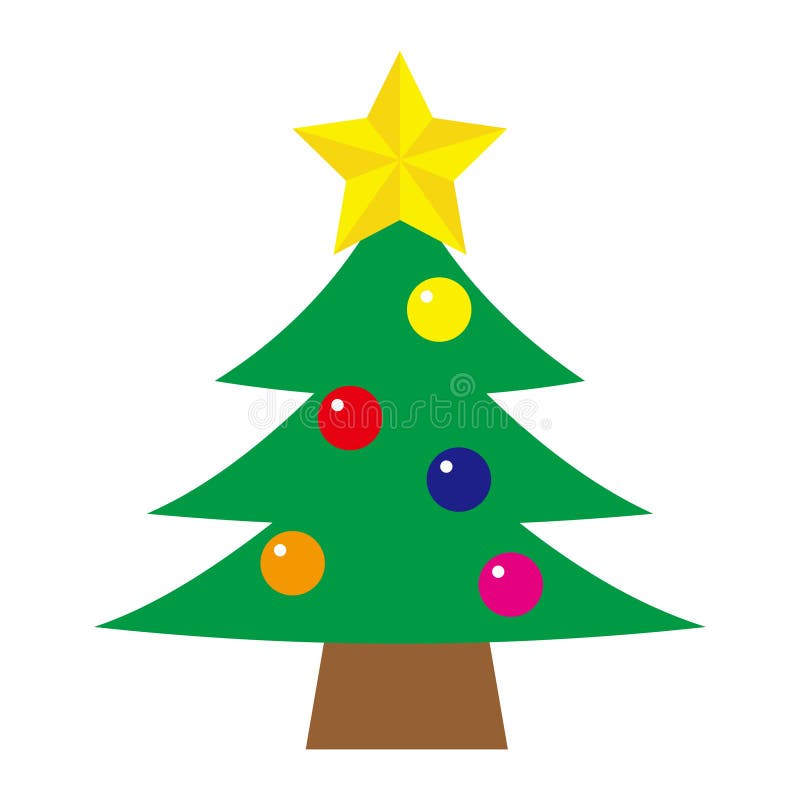 Flat and Simple Christmas Tree Illustration Stock Vector - Illustration ...