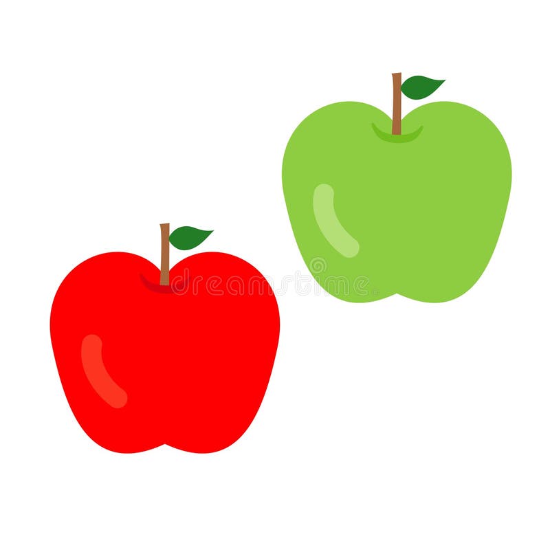 Flat and simple cute apple stock illustration. Illustration of flat ...