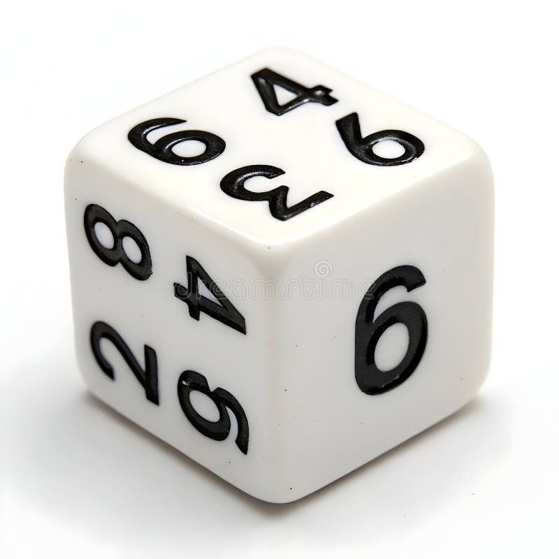 Flat Dice Cube Isolated on White Background Stock Illustration ...
