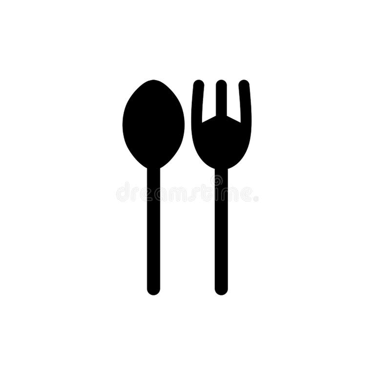 Flat and Simple Flat and Fork Icon Stock Illustration - Illustration of ...