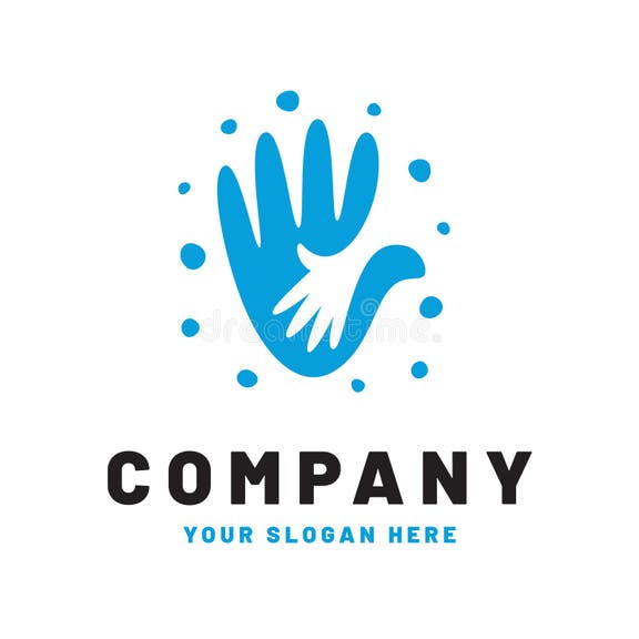 Flat Simple Hand Logo Design Stock Illustration - Illustration of ...