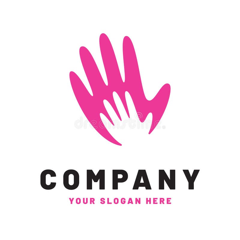Flat Simple Hand Logo Design Stock Illustration - Illustration of ...
