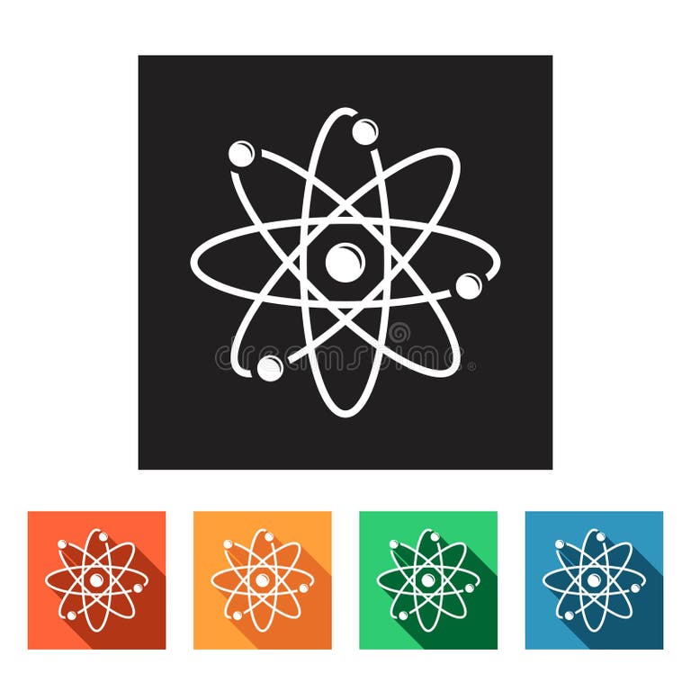 Flat Simple Icons (molecule, Atom, Physics, Chemistry), Stock ...