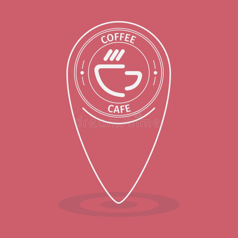 Flat Simple Map Pointer of Coffee Cafe Stock Illustration ...