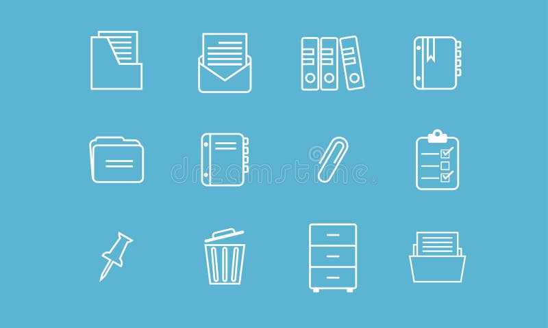 Flat Simple Minimalist Office File Organizer Icon Stock Vector ...