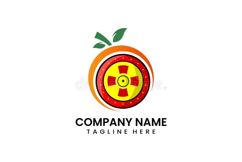 Flat Simple Modern Fruit Shield Icon Logo Template Stock Illustration ...
