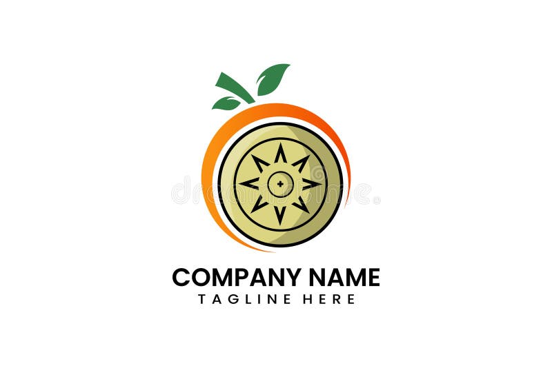 Flat Simple Modern Fruit Shield Icon Logo Template Stock Illustration ...