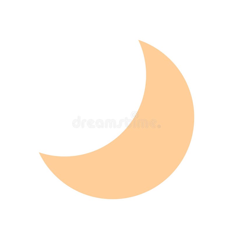 Flat Simple Moon Icon Design Stock Illustration - Illustration of shape ...
