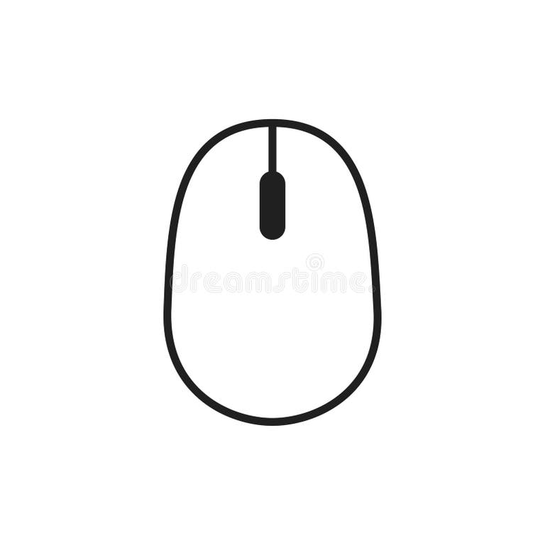 Flat Simple Outline Mice Mouse Icon Vector. Stock Vector - Illustration ...
