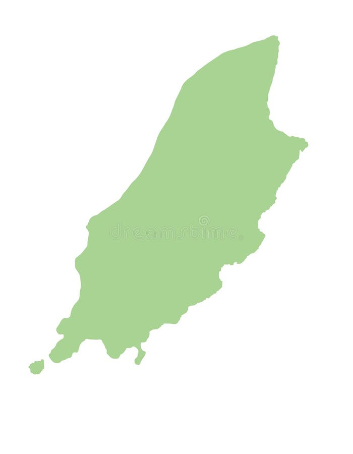 Flat Simple Silhouette Map of Isle of Man. Stock Vector - Illustration ...