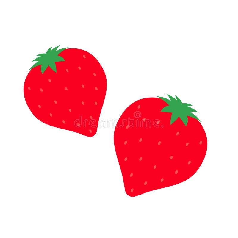 Flat and Simple Strawberry Illustration Stock Vector - Illustration of ...