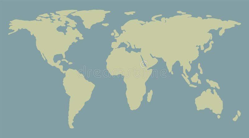 Flat simplified earth map. stock illustration. Illustration of global ...