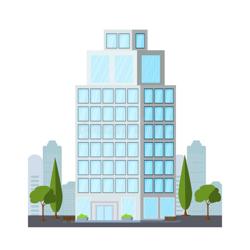 Flat Skyscraper Illustration Stock Vector - Illustration of skyscraper ...