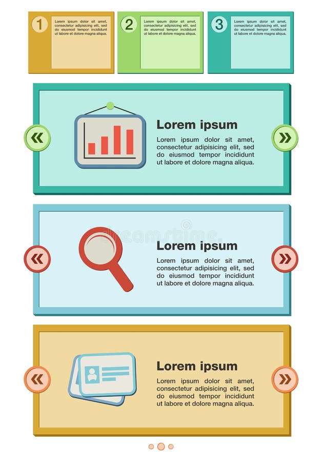 Flat Slide Show and 1-3 Step Boxes - Flat Ui Kit Stock Vector ...