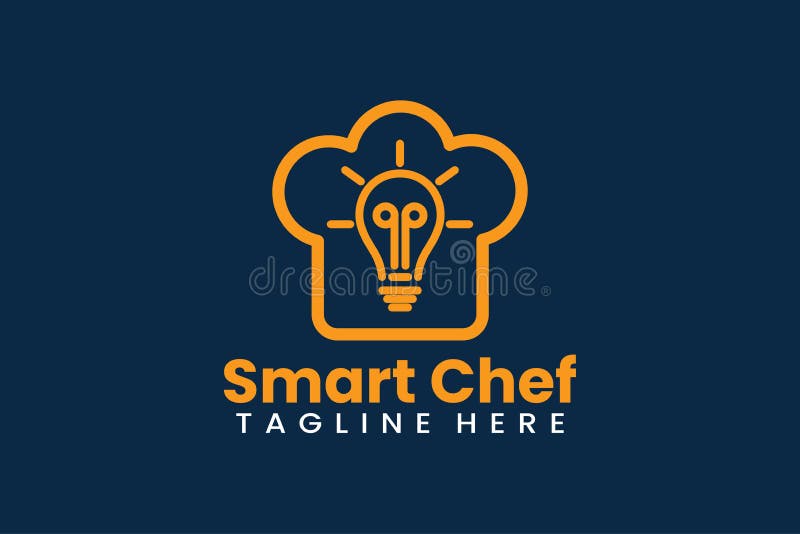 Flat Smart Chef Logo Template Design Illustration Stock Vector ...