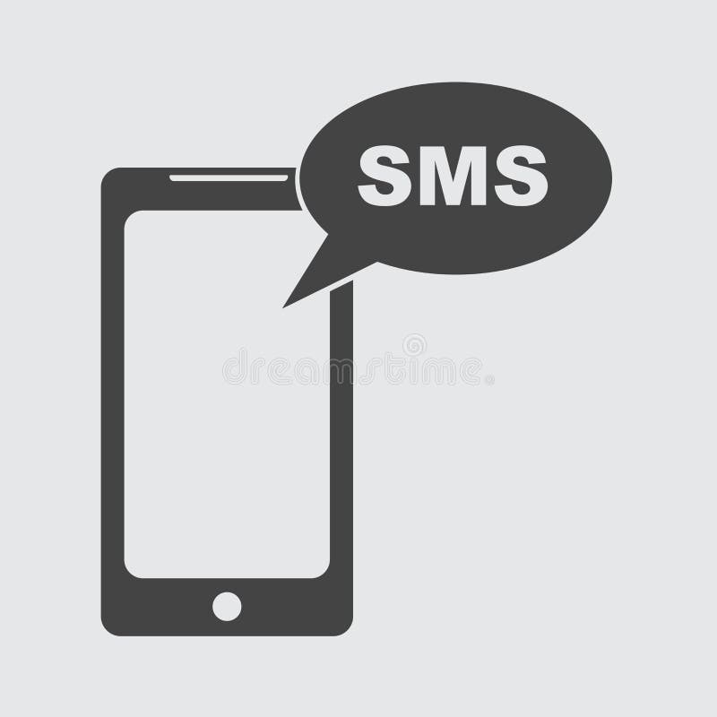Flat Smartphone Icon. Sms Message Stock Vector - Illustration of ...