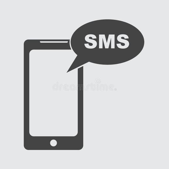 Flat Smartphone Icon. Sms Message Stock Vector - Illustration of ...
