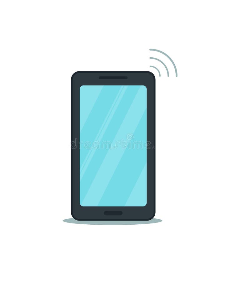 Flat Smartphone Icon Template Isolated on White Background with Shadow ...