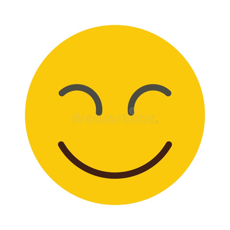Flat Smile Emodji Isolated on White Background Stock Vector ...