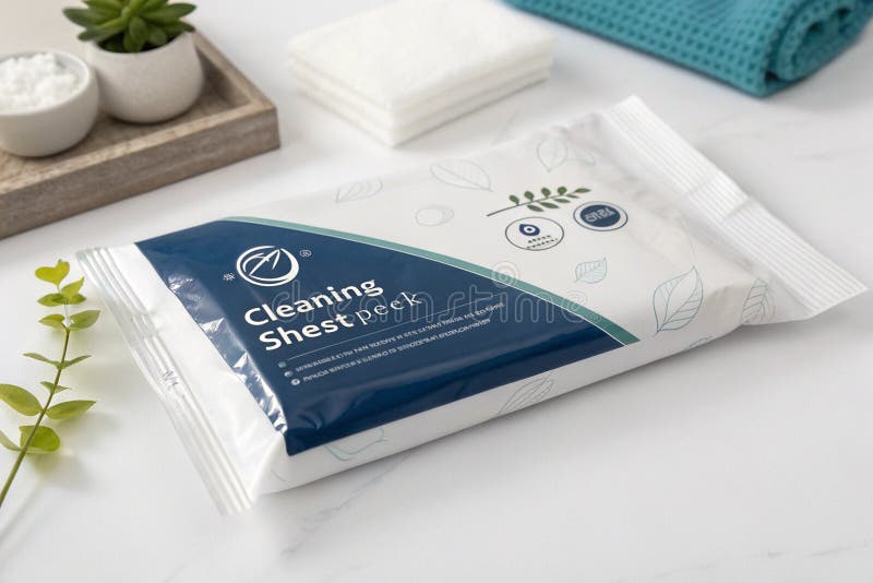 Flat Smooth Cleaning Sheet Pack Stock Illustration - Illustration of ...