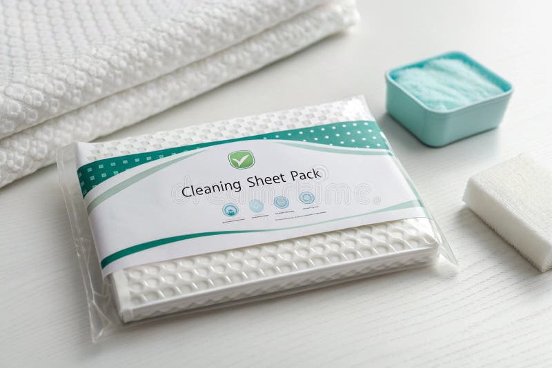 Flat Smooth Cleaning Sheet Pack Stock Illustration - Illustration of ...